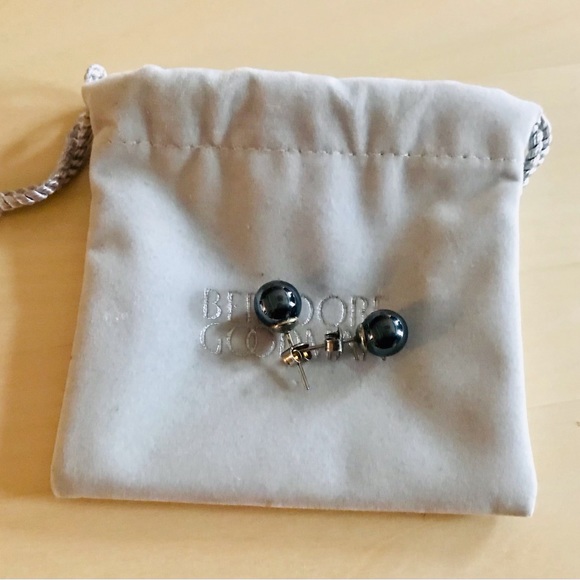 Anthropologie | Jewelry | Natural Hematite Stone Polished Healing Protection Beautiful Ball Stud ...